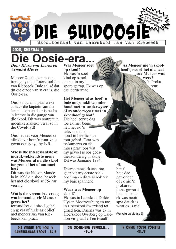Die Suidooster 2020, Die Oosie Uitgawe - Laerskool Jan Van Riebeeck