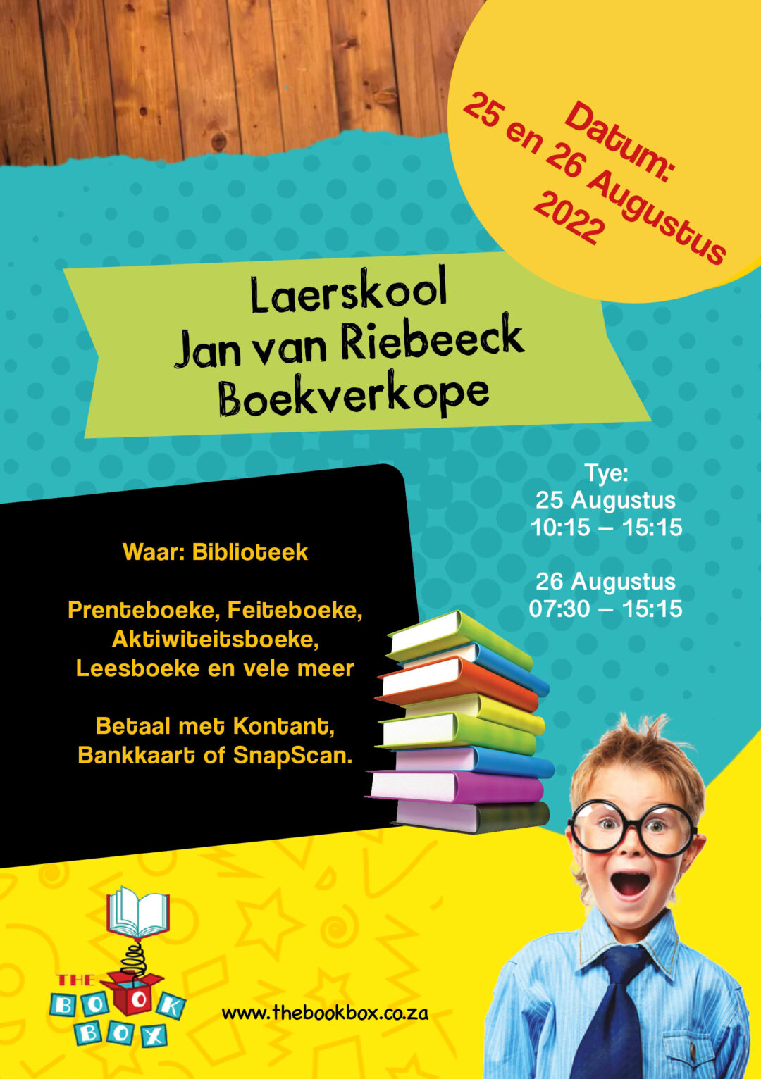 Boekverkope: 25 En 26 Augustus - Laerskool Jan Van Riebeeck